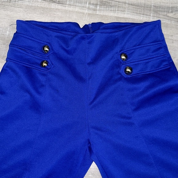 Pants & Jumpsuits | New Wide Leg Royal Blue Pants With Stretch Zipper ...